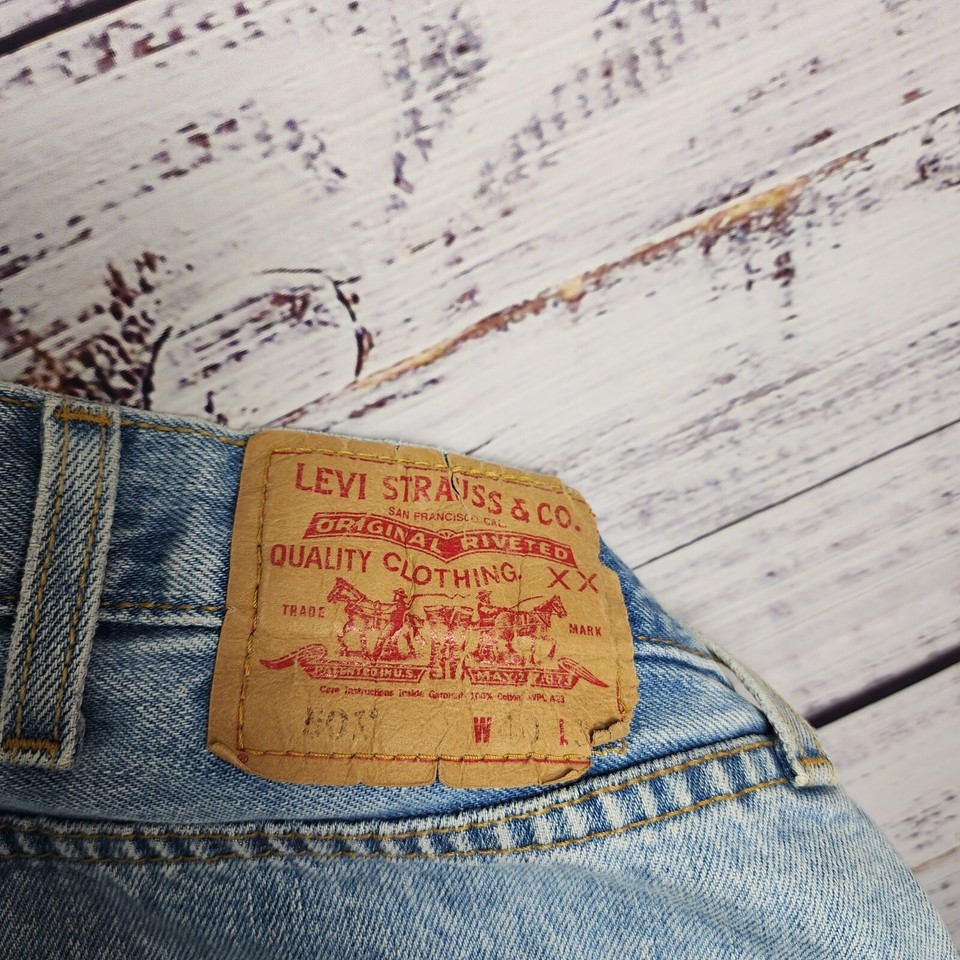 Vintage Levis 501 Button Fly Straight Jeans Denim 40/32 Distressed Fade ...