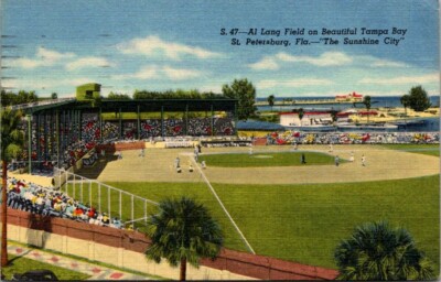 Postcard Al Lang Field On Beautiful Tampa Bay St Petersburg Fla 1957 | eBay