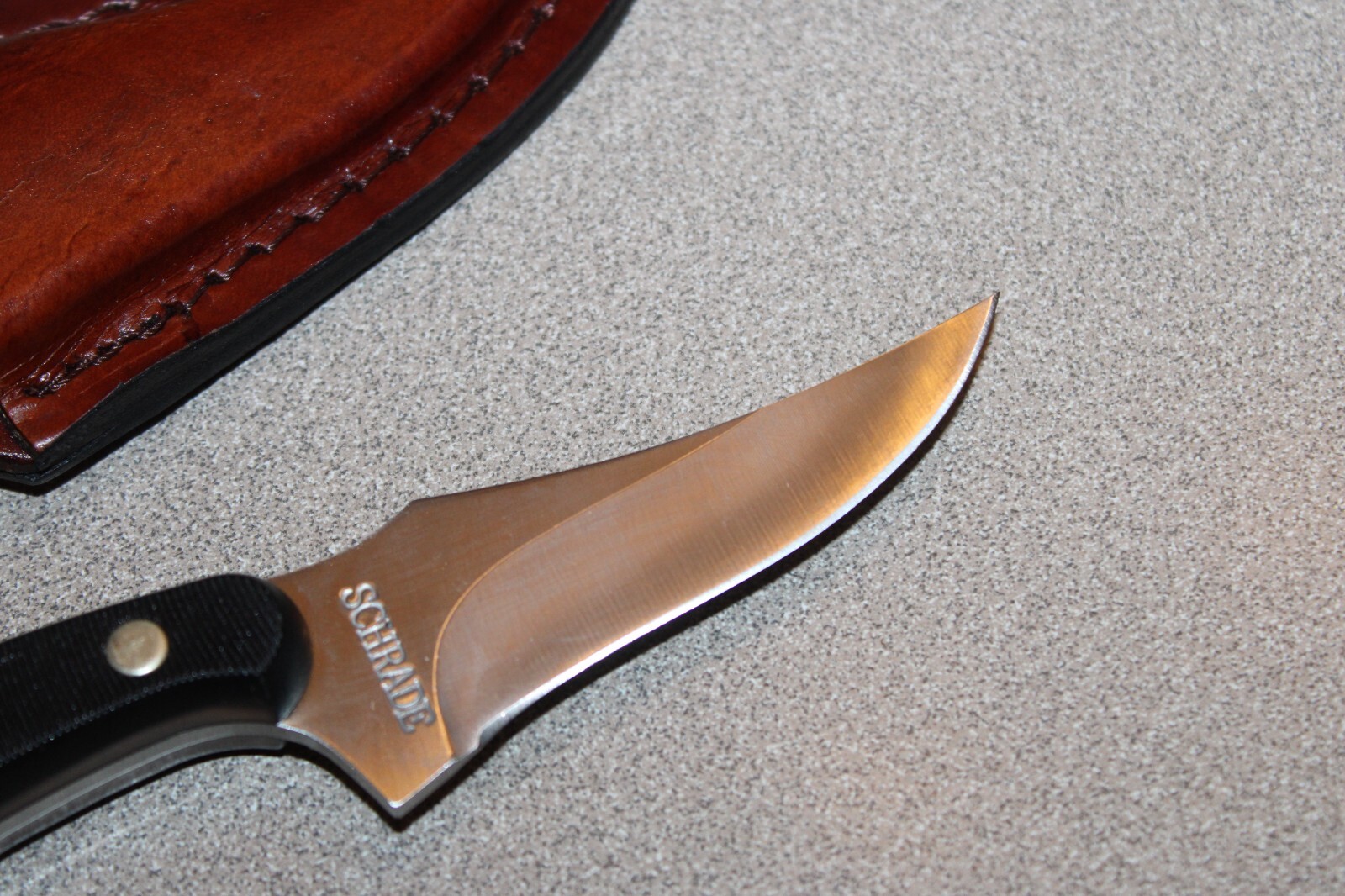 Schrade 152OT Old Timer 7-1/8" fixed blade Sharp Finger Full Tang knife ...