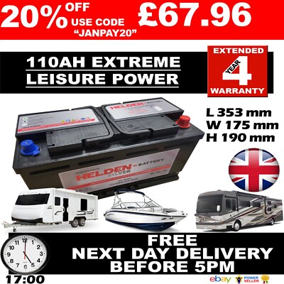 12V 110AH LEISURE BATTERY HEAVY DUTY LOW HEIGHT (110 AH AMP) 110 AMP ...
