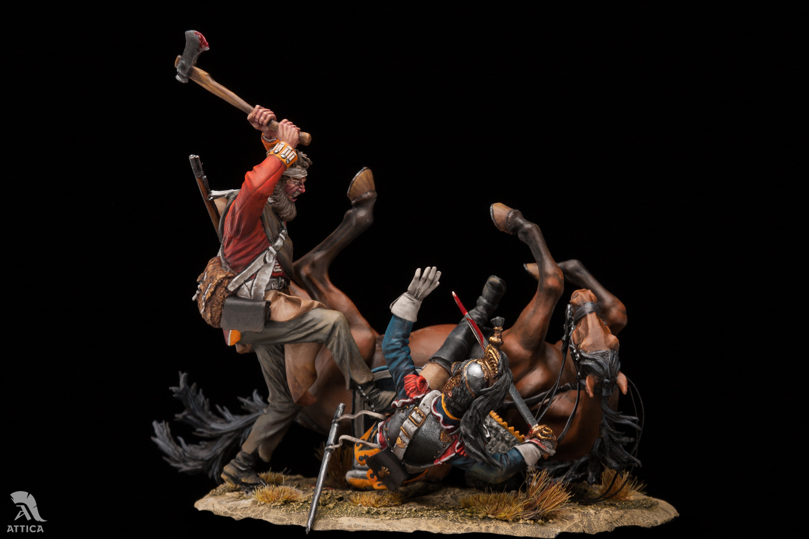 British lumberjack vs French Cuirassier 54mm Painted Toy Soldier Pre ...