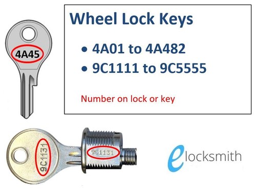 Wheel Lock key To Code Number FITS Bentley, STS, TESA , DOM - FREE POST ...