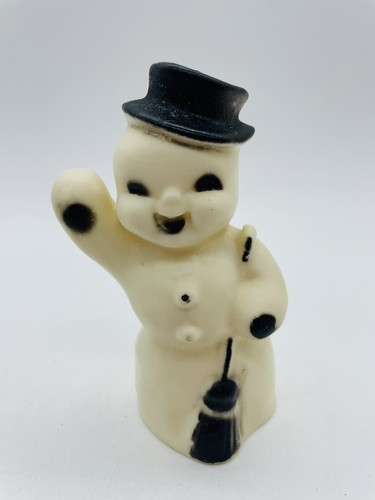 Vintage Rubber Snowman Black and White Mid Century MCM | eBay