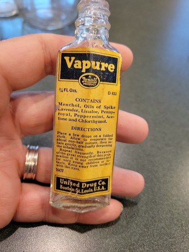 Vintage Rexall Drug Company VAPURE 3/4 oz. Bottle United Drug Co. | eBay