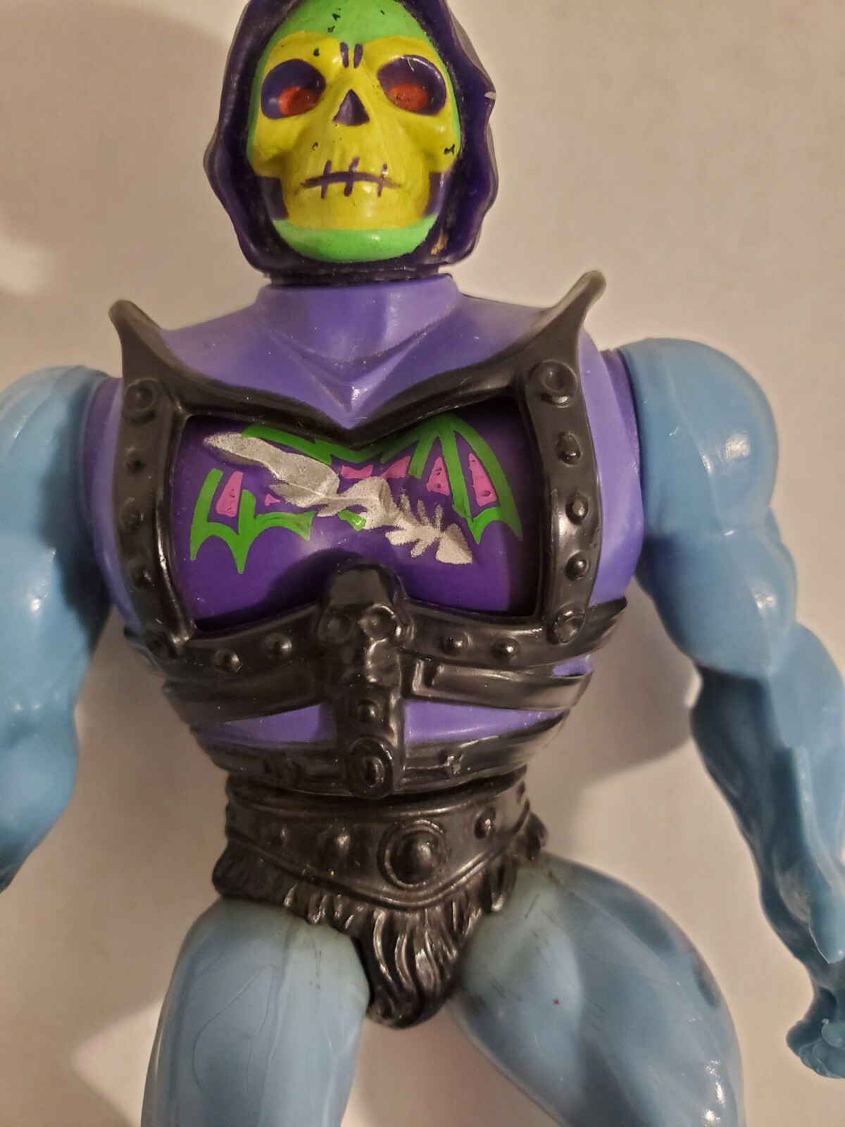Vintage MOTU Skeletor Battle Damage Armor Action Figure Mattle He-Man ...