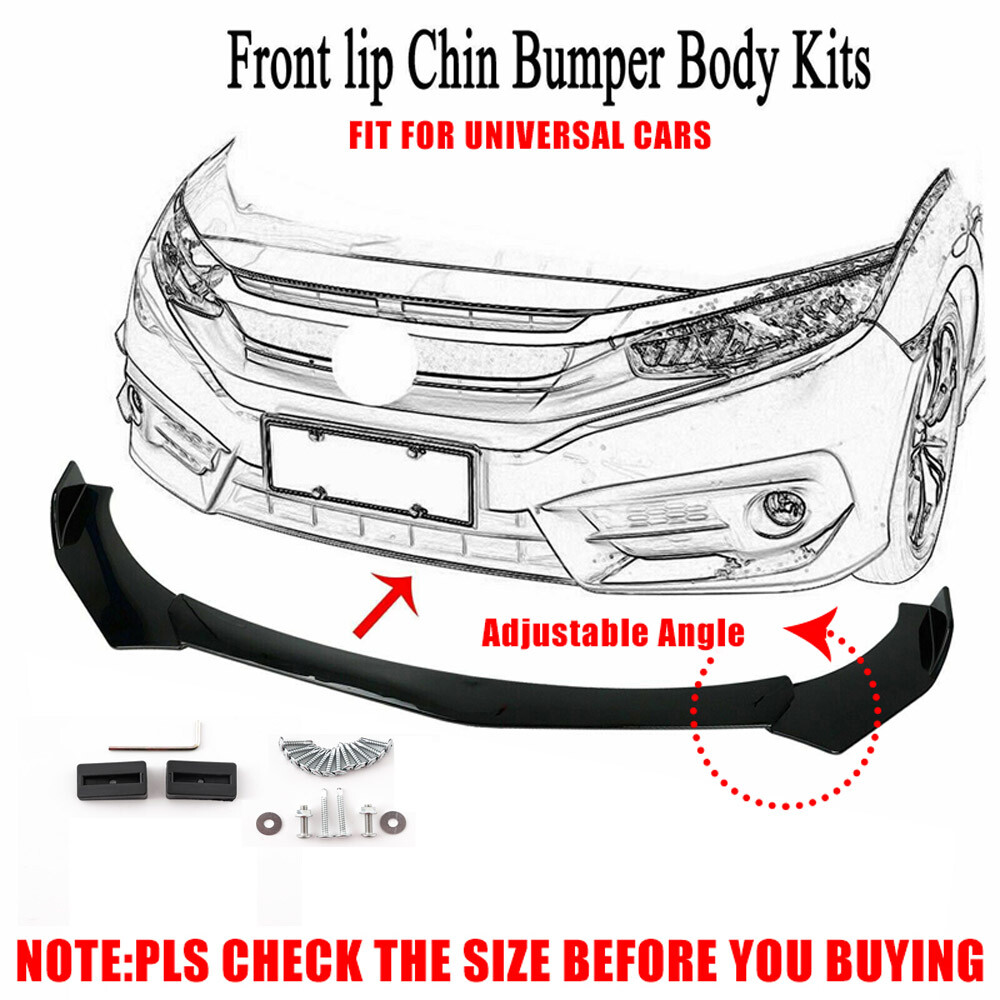 Bumper Lip Kit 5-Piece Universal Front - ABS Plastic Spoiler & Splitter ...