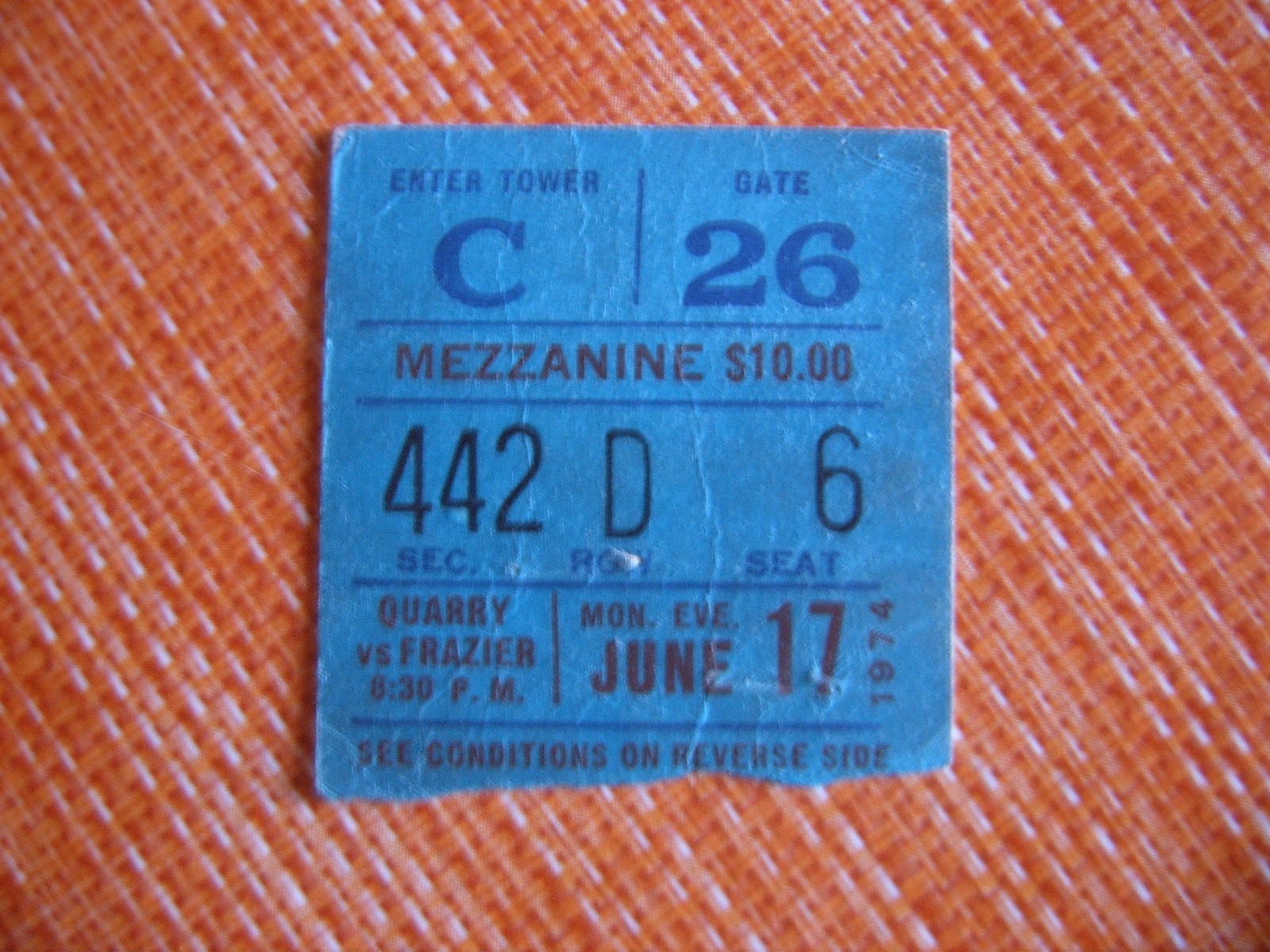 1974 JOE FRAZIER VS JERRY QUARRY BOXING/BOXING/BOXING TICKET | eBay