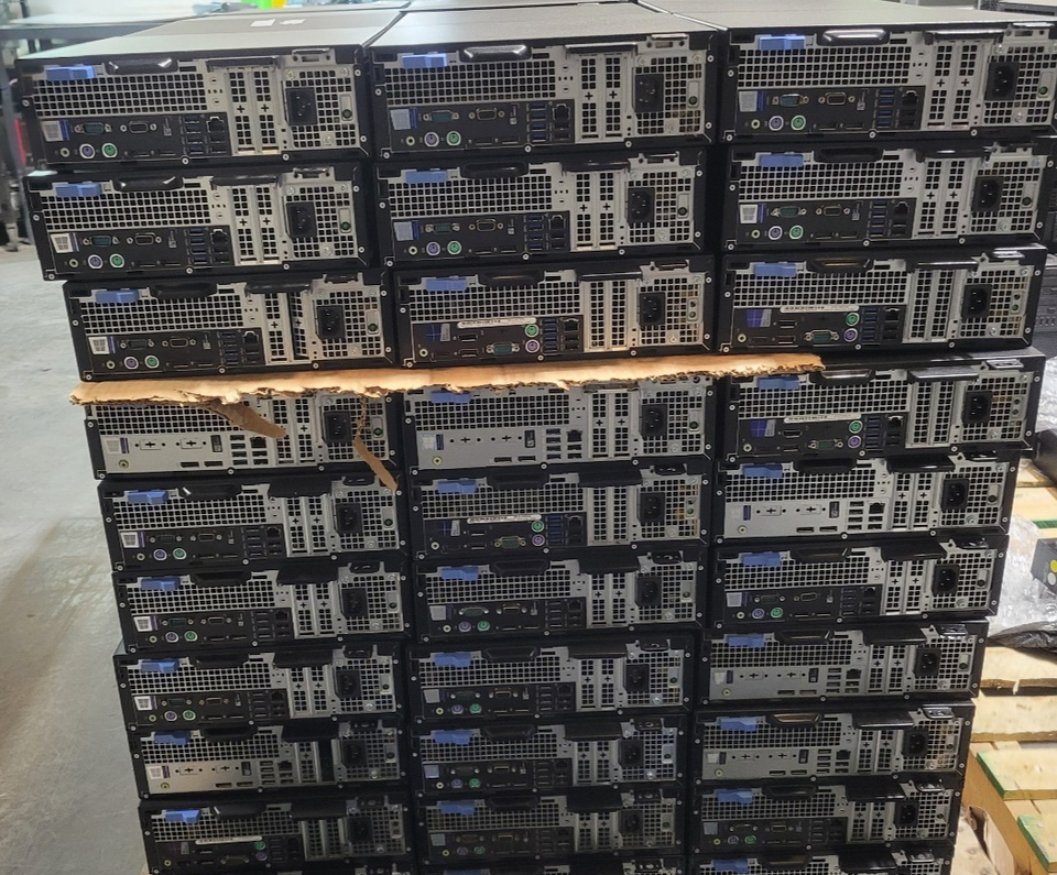 BULK Pallet of 120 Dell Optiplex SFF Desktop PCs, Core i5 i7 6-9th Gen ...