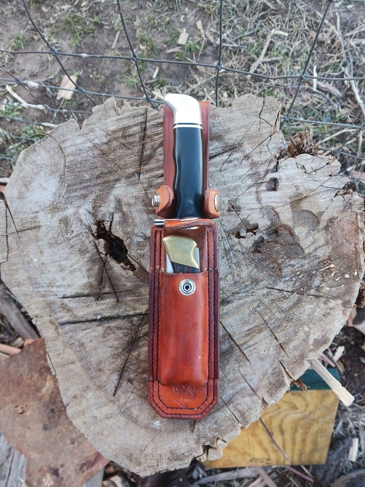 Buck 119/buck 110 piggy back Custom Leather Sheath Knives Not Included ...