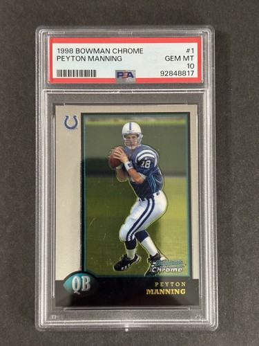 1998 Bowman Chrome Peyton Manning #1 Rookie RC PSA 10 Gem Mint - HOF! 🏈 ...