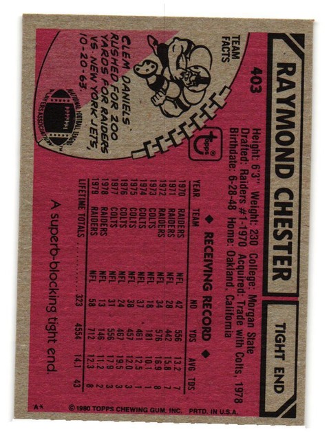 1980 Topps - #403 Raymond Chester for sale online | eBay