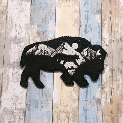 Buffalo Patch Embroidered Iron-on Applique Animal Badge, Bling ...