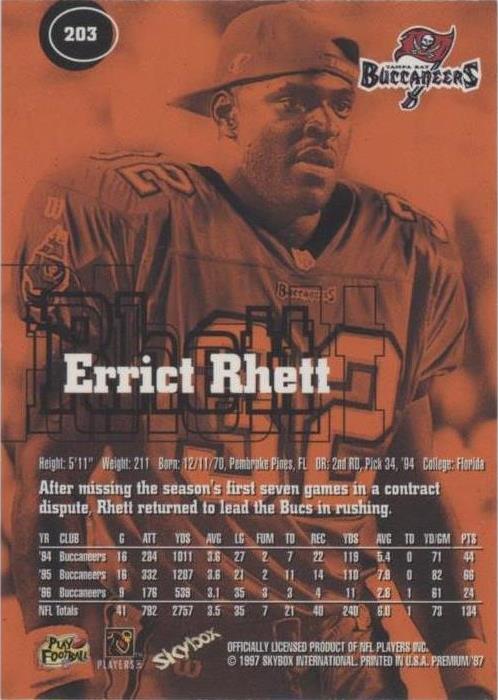 1997 Skybox Premium Errict Rhett #203 for sale | eBay