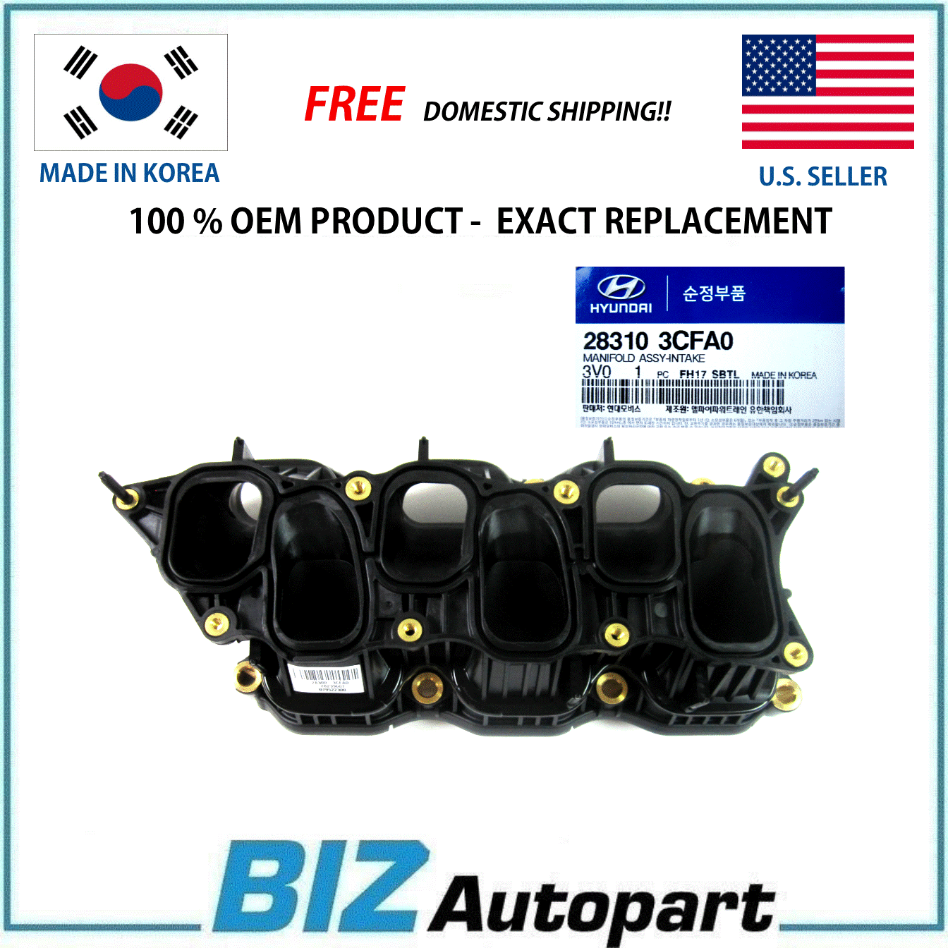 GENUINE INTAKE MANIFOLD FOR 12-20 HYUNDAI 14-20 KIA 3.3L 3.8L V6 28310 ...