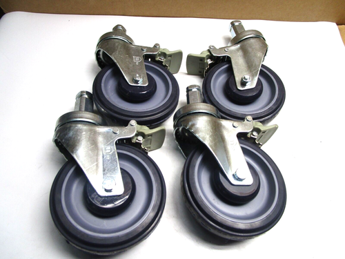 LOT OF 4 AC7B 5" HEAVY DUTY CASTER WHEELS WITH STOPS / 063489 | eBay