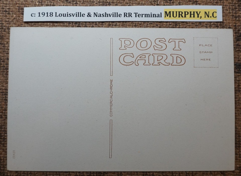 c: 1918 Louisville & Nashville RR Terminal MURPHY, N.C. Postcard LITHO ...