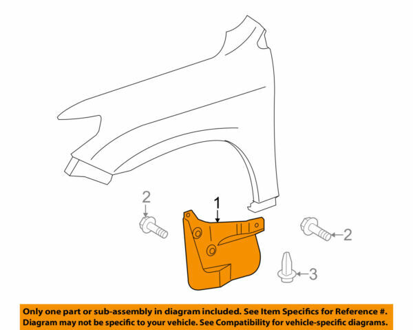 76621-60150 Toyota Mudguard, front fender, rh 7662160150, New Genuine ...