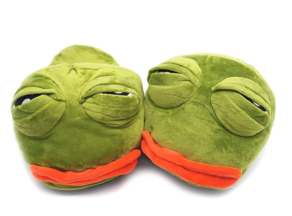 Plush Slippers Pepe The Frog Cozy Cute Funny Animals Unisex For Adults ...