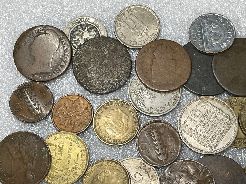 Assorted World Foreign Coin lot Some Cull Damaged ones High Value ...