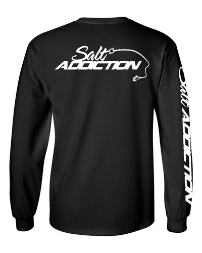Salt Addiction t shirt long sleeve saltwater fishing life ocean Logo ...