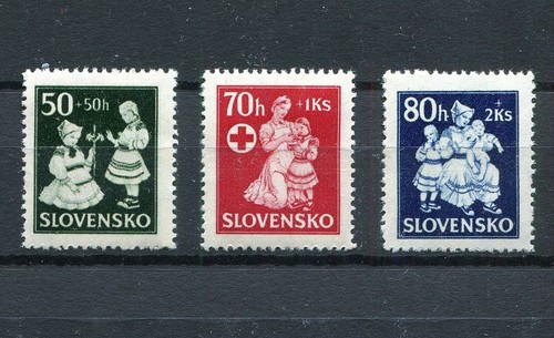 SLOVAKIA WW2 GERMAN PUPPET STATE 1943 RED CROSS SET B11-B13 PERFECT MNH ...