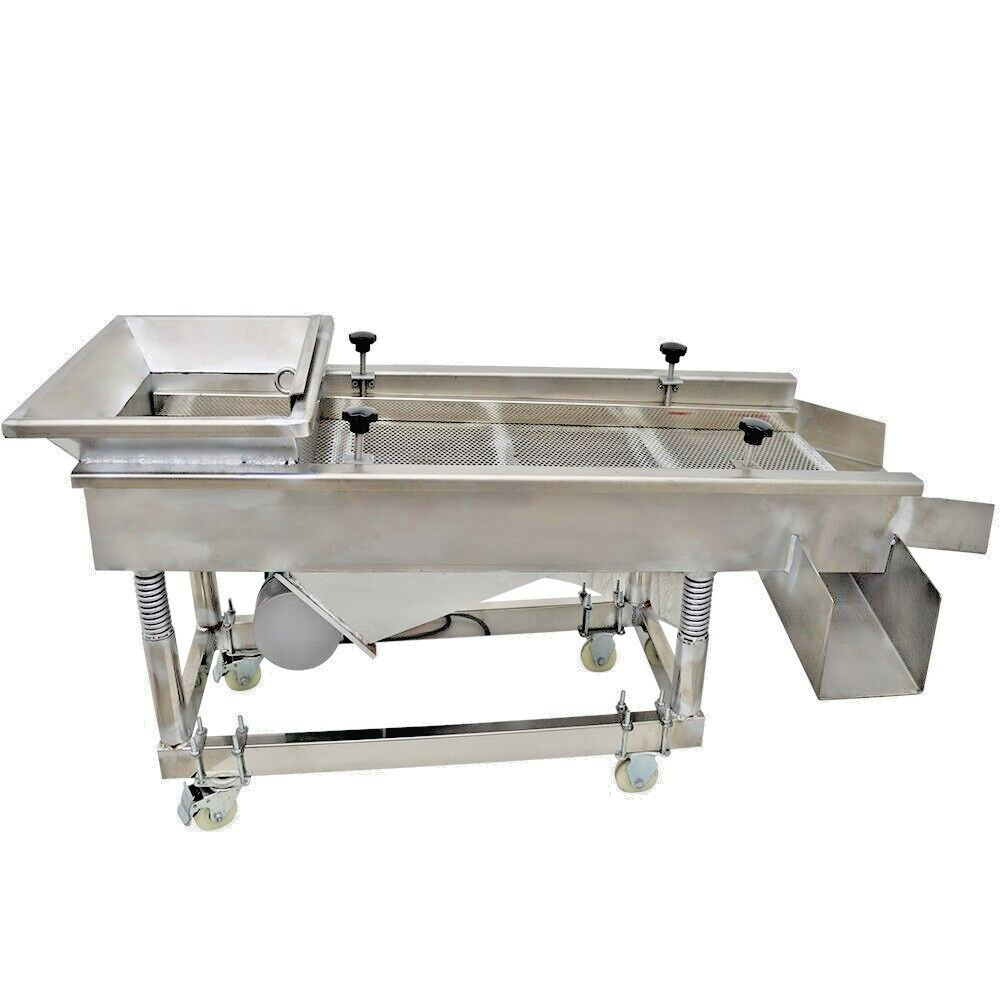 220V Electric Linear Vibrating Screen Stainless Shaker 6mm Oscillating ...