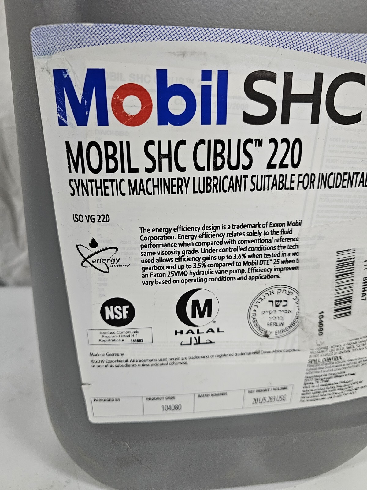Mobil SHC Cibus 220 Gear Oil - 5 gal (104080) for sale online | eBay
