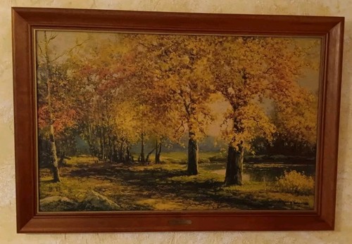 Robert William Wood's "October Gold" Signed 1956 w/wood frame, Brass ...