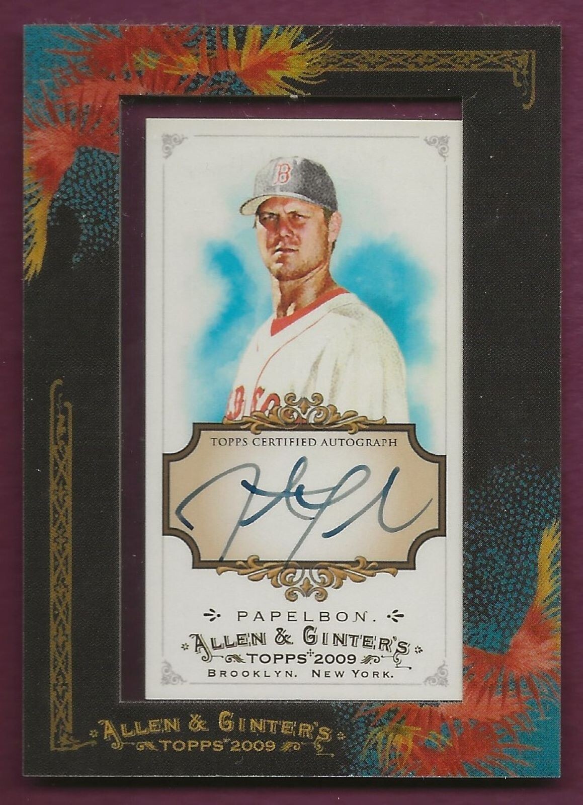 2009 Topps Allen & Ginter's AGA-JP Jonathan Papelbon Autograph Framed ...