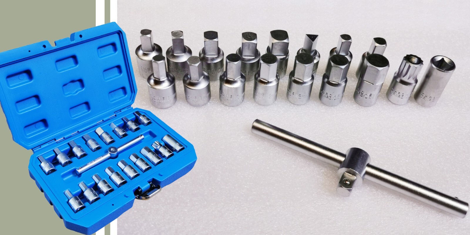 Oil Drain Sump Plug Key Socket Set 18 pcs Axle Oil Sump Spanner 3/8 ...