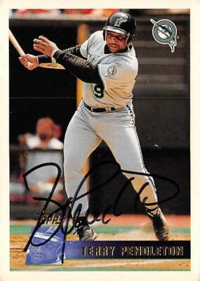 Terry Pendleton autographed baseball card (Florida Marlins) 1996 Topps ...