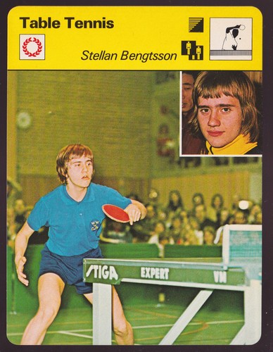 STELLAN BENGTSSON Table Tennis Ping Pong Photo 1979 SPORTSCASTER CARD ...