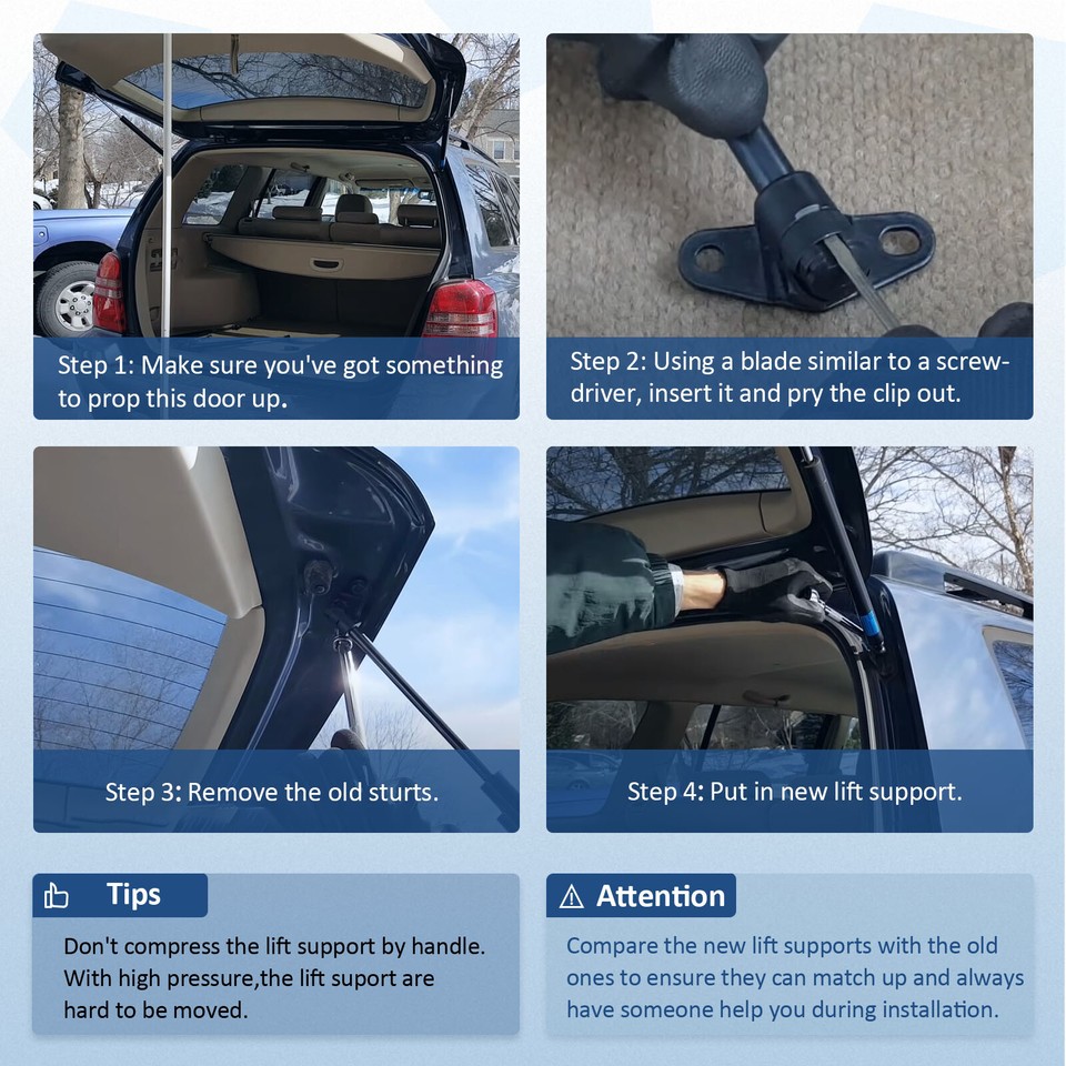 2007-2008 Saturn Aura Rear Trunk Lift Supports Shocks Struts | Black ...