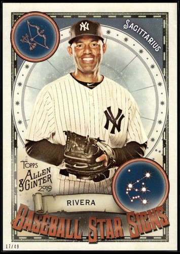 Mariano Rivera 2019 Allen and Ginter Baseball Star Signs 5x7 #BSS-21 17 ...