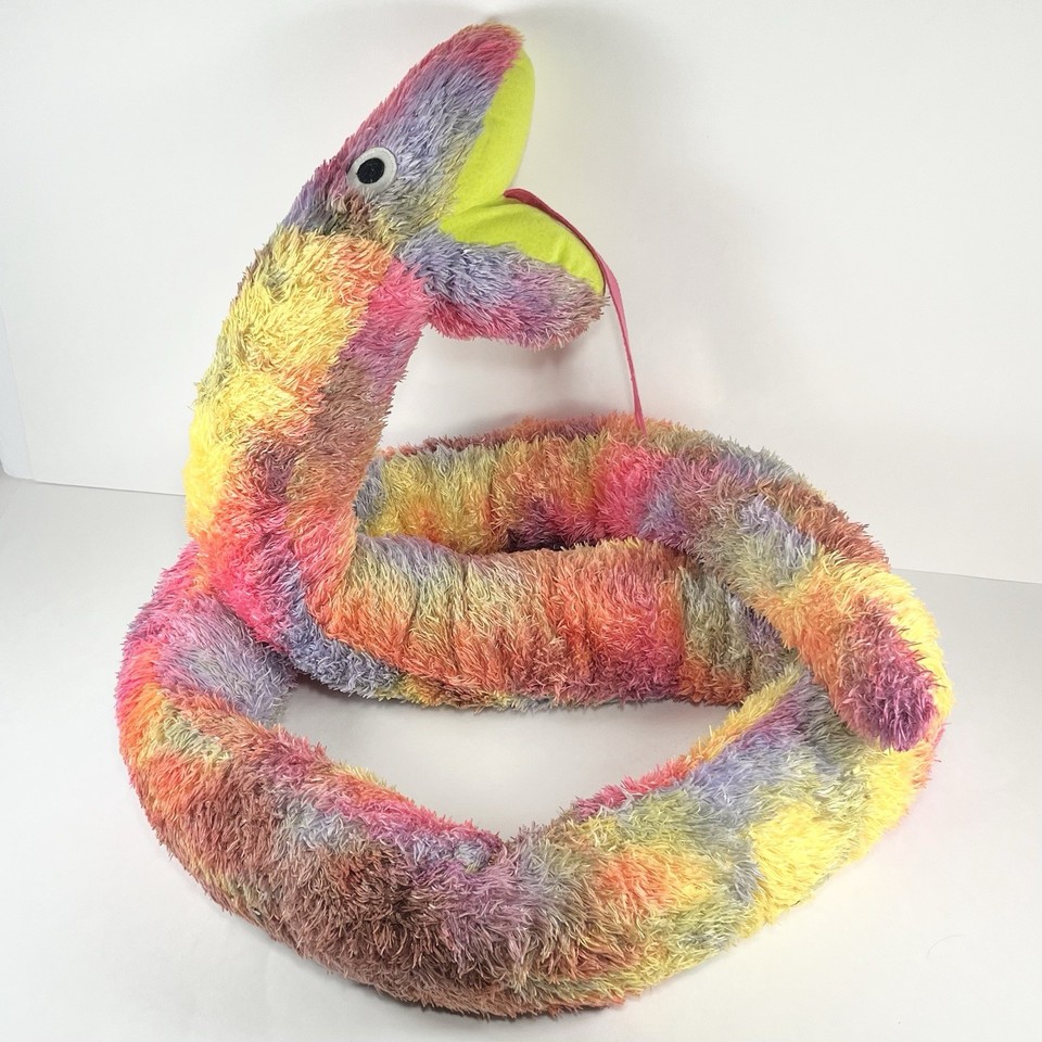 IKEA Djungelorm Rainbow Snake Plush 86" Multicolor Very Long Stuffed ...