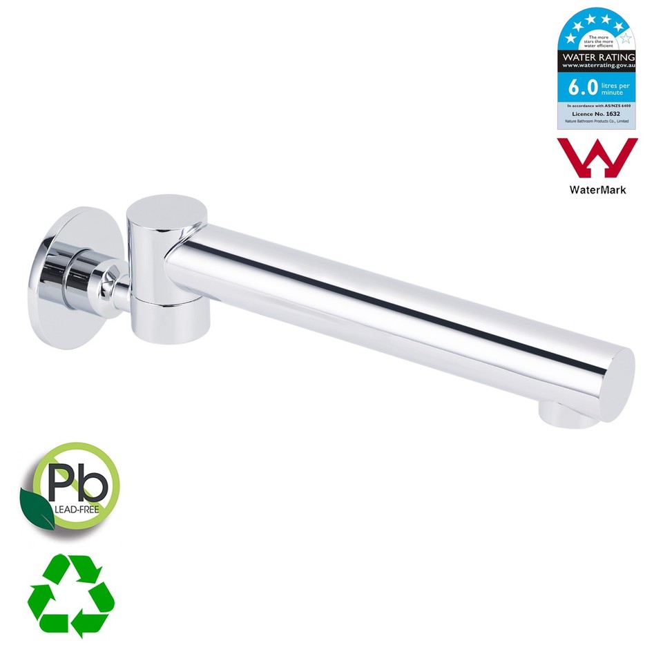 KYLINS Round Chrome Swivel Bath Spout Wall Basin Mixer Taps Set ...