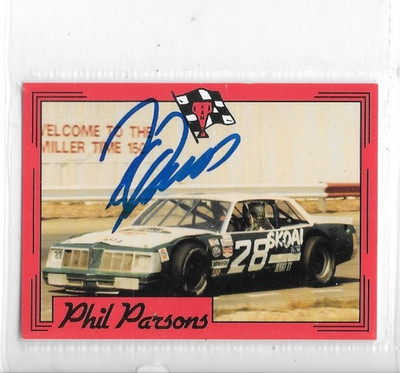 AUTOGRAPHED SPORTS LEGENDS PHIL PARSONS NASCAR TRADING CARD SIGNED | eBay