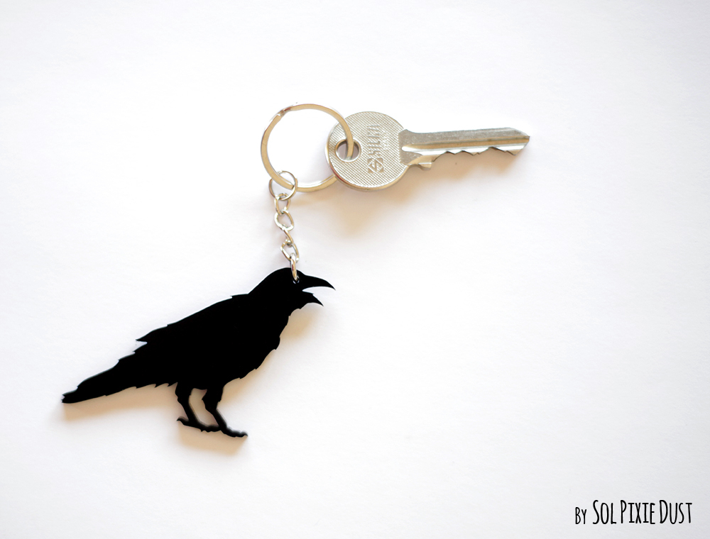 Key Ring - Crow Corvus Silhouette | eBay