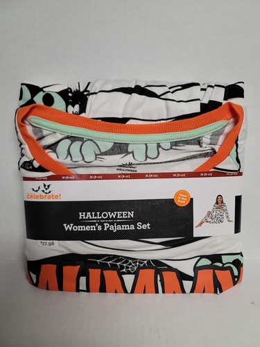 Women's Mummy Halloween Pajamas Sleepwear Set - Glow in Dark New Size M ...