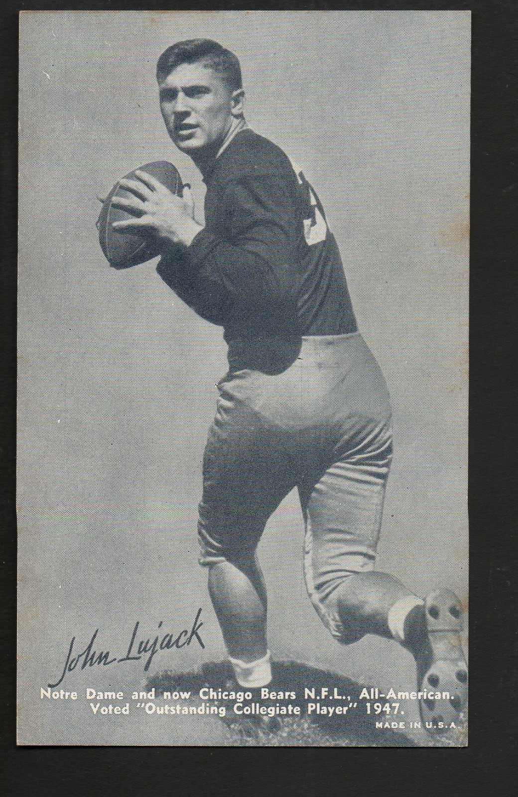 1948 Exhibit Sport Champion Football Card #8 John Lujack-Chicago Bears ...