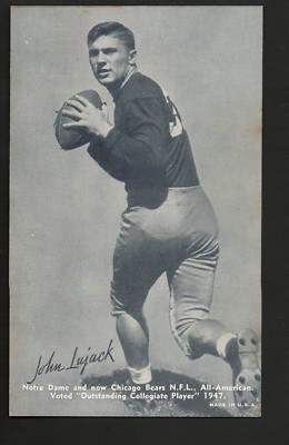 1948 Exhibit Sport Champion Football Card #8 John Lujack-Chicago Bears ...