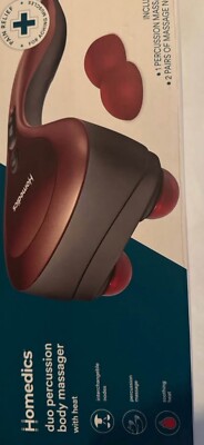 Homedics Duo Percussion Body Massager w/ Heat Handheld Dual Node Back ...