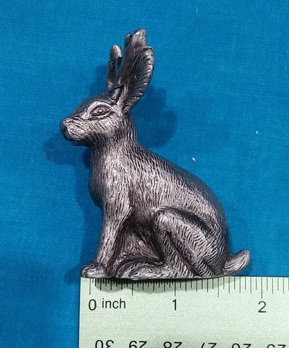 Vintage Novelty Mythical Jackalope Jack Rabbit/Antelope Metal Figurine ...