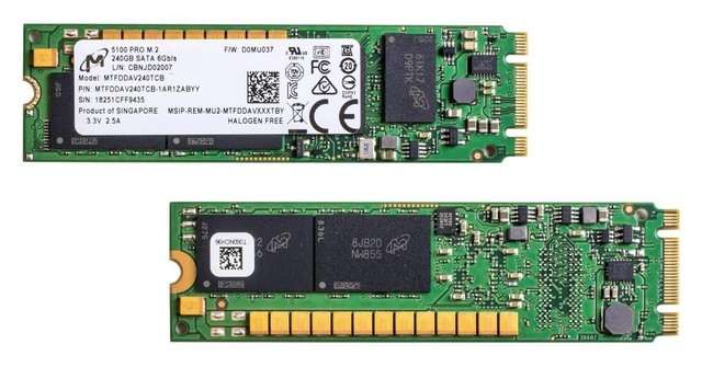 Micron 5100 Pro 240GB SATA 6Gb M.2 2280 TLC Solid State Drive SSD ...