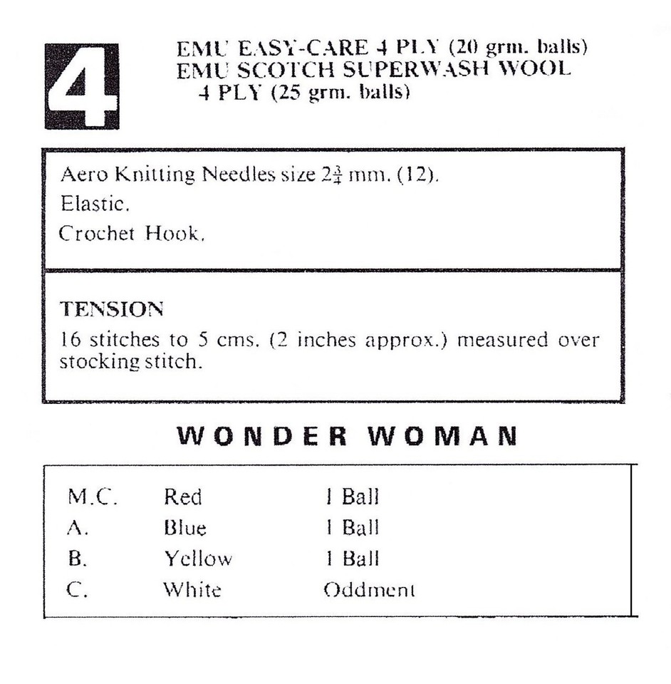 Sindy outfit Wonder woman vintage knitting pattern in 4 ply teenage ...