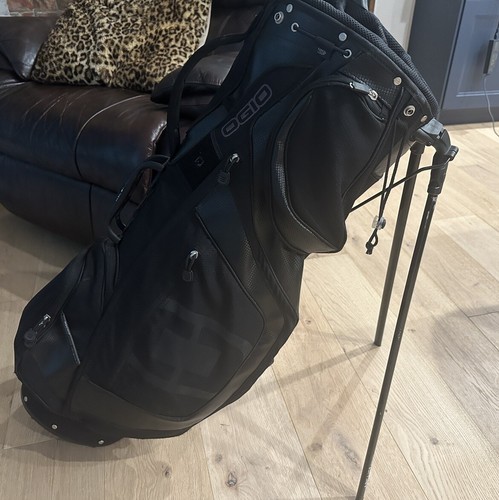 OGIO OZONE STAND BAG 8 WAY DIVIDERS GOLF BAG, JET BLACK ON BLACK ~ NICE ...