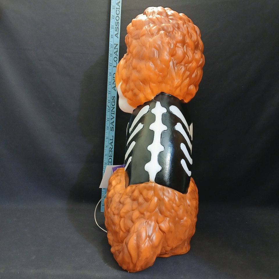 2025 Halloween Blow Mold Skeleton Doodle Poodle Bone Skelly Dog Statue ...