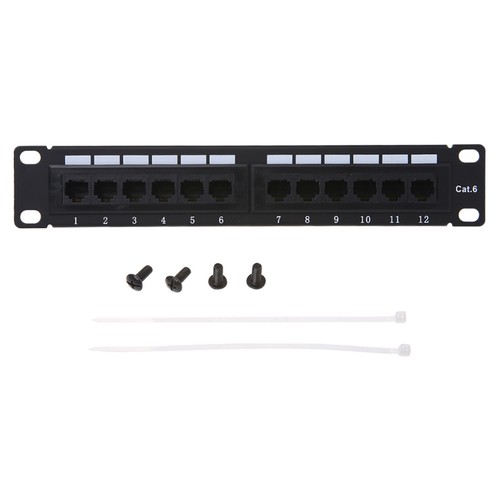 Tool Kit 12 Port CAT6 Patch Panel RJ45 Networking Wall Mount Rack Frame ...