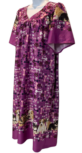 VTG Anthony Richards? Medium-Large?. Dogs Bones Paws Black Mumu Dress Short Slv | eBay