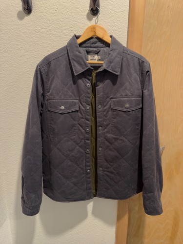 Huckberry Flint and Tinder Quilted Waxed Shirt Jacket - Grey Size ...